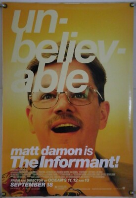 THE INFORMANT DS ROLLED ORIGINAL ONE SHEET MOVIE POSTER MATT DAMON ...