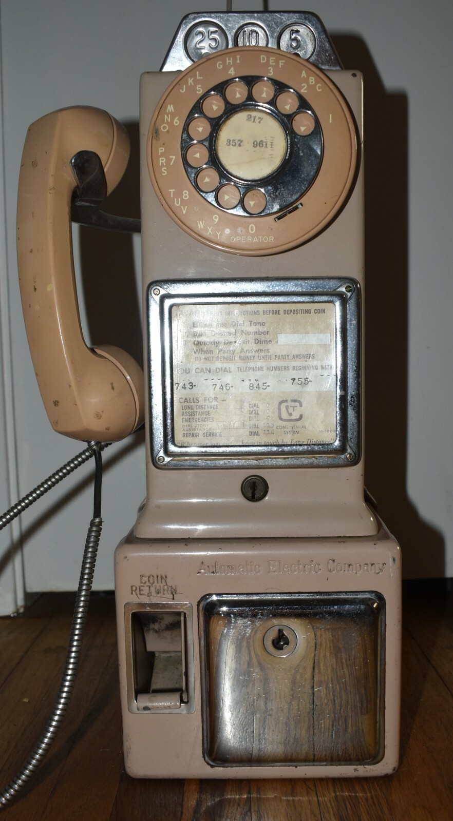 Vintage AUTOMATIC ELECTRIC COMPANY Rotary PAYPHONE TELEPHONE PHONE | eBay