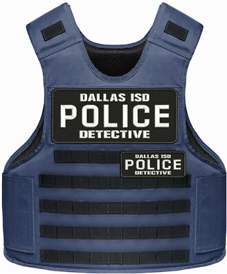 Dallas ISD Police Detective Embroidery Patch 4x10 N 2x5 VELCR@ On Back ...