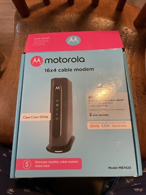 Motorola Cable Modem 16x4 686 Mbps Model MB7420 Docsis 3.0 - NEW. White ...