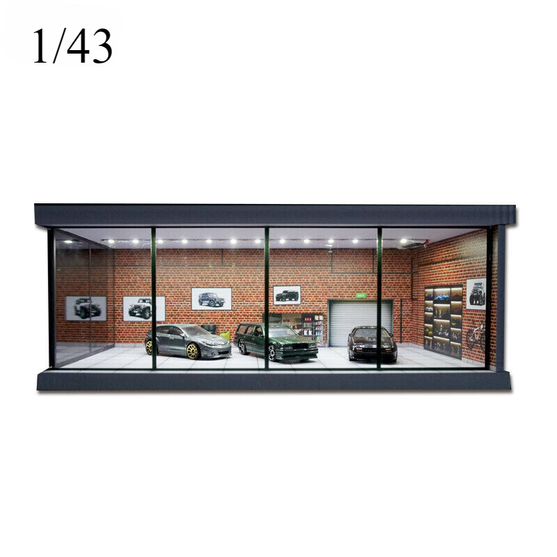 Diorama 1/43 Scale Car Showroom Scene Models Garage Display Case with ...