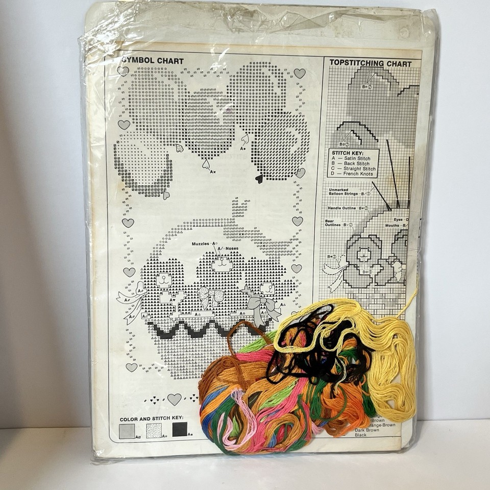 VTG Dimensions Believe In Your Dreams Stamped Cross Stitch 3053 Bears ...