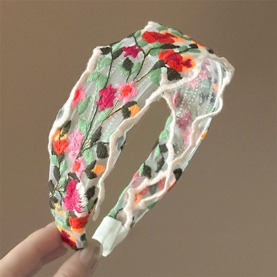 Spring Accessories Embroidered Headband Boho Hair Accessory Floral ...
