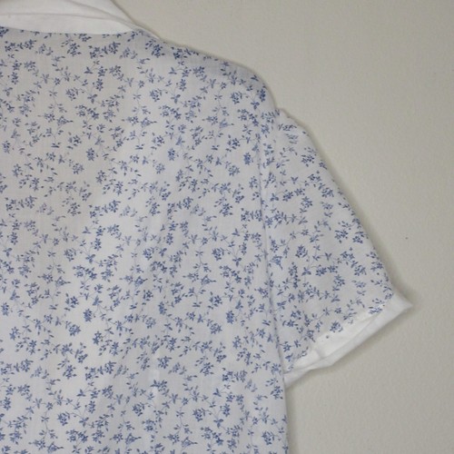 Women's Vintage Full Button Front Short Sleeve Floral Print House Coat ...