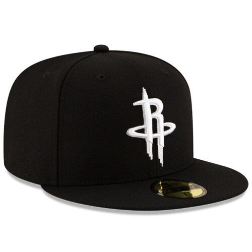 New Era Houston Rockets 59Fifty Fitted Hat NBA Basic Black White Cap ...