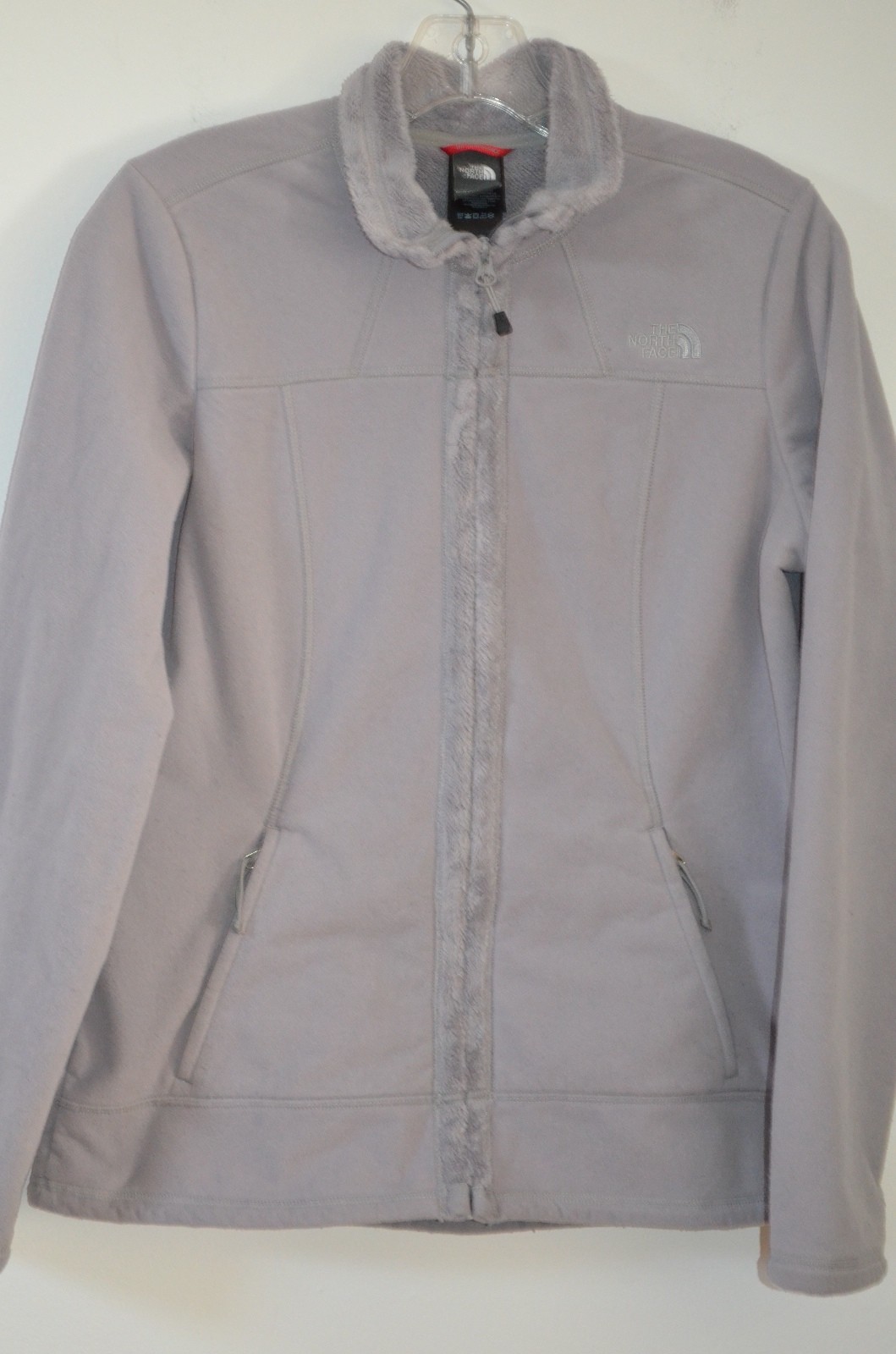 The North Face Light Gray 100% Polyester Fleece Lined Full Zip Jacket ...