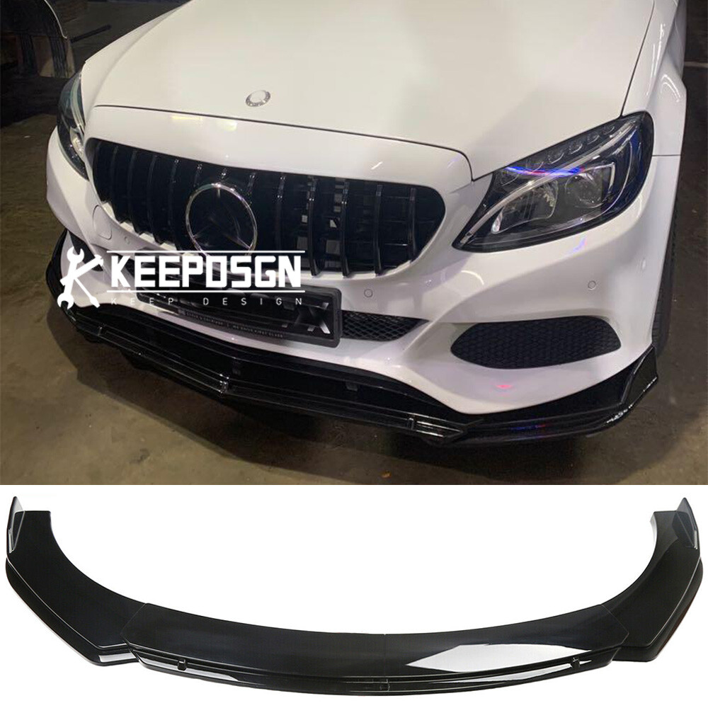 For Mercedes-Benz C180 C200 C220 C250 C300 Front Bumper Lip Splitter ...
