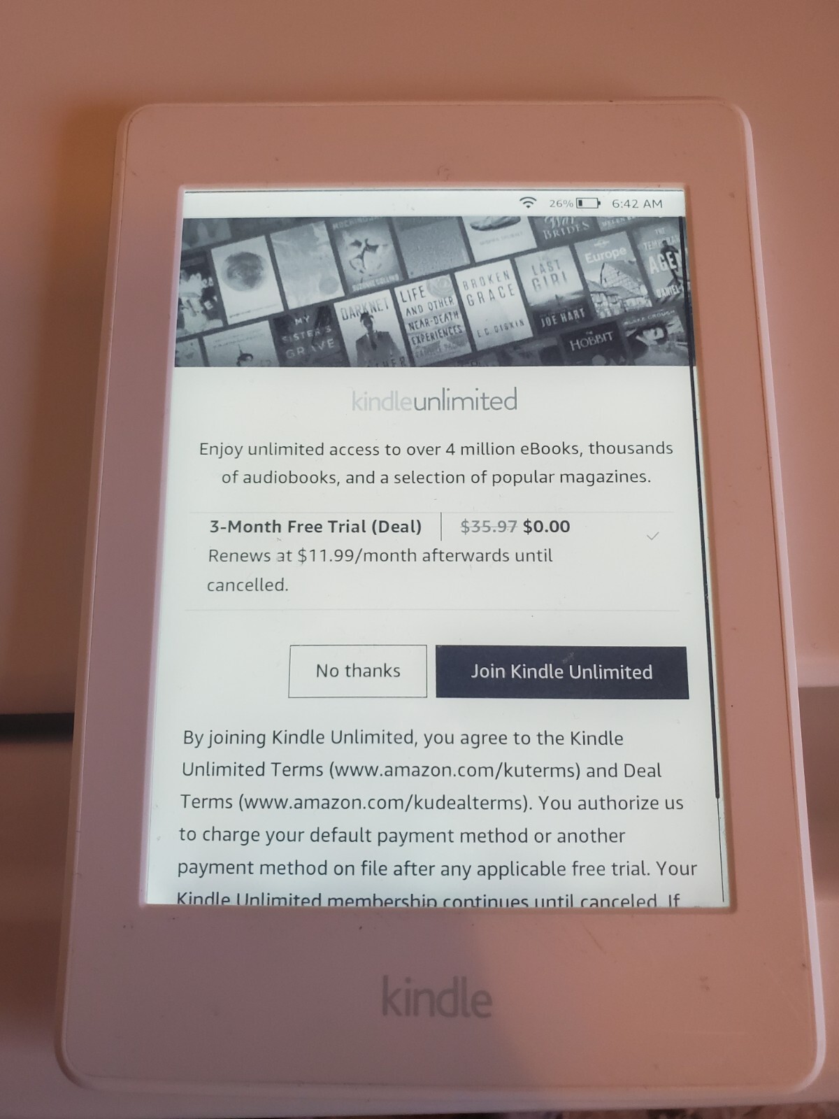 M10003 Amazon Kindle Paperwhite 7th Gen 4GB 6" READER MODEL DP75SDI | eBay