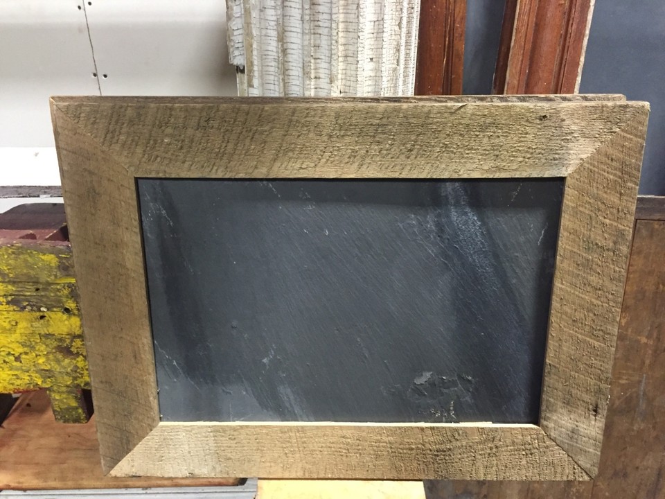 REPURPOSED chestnut BEADBOARD framed w/slate chalkboard insert CHEESE ...
