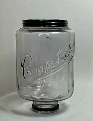 Antique vintage Crystal Arcade coffee mill hopper jar w lid for parts ...