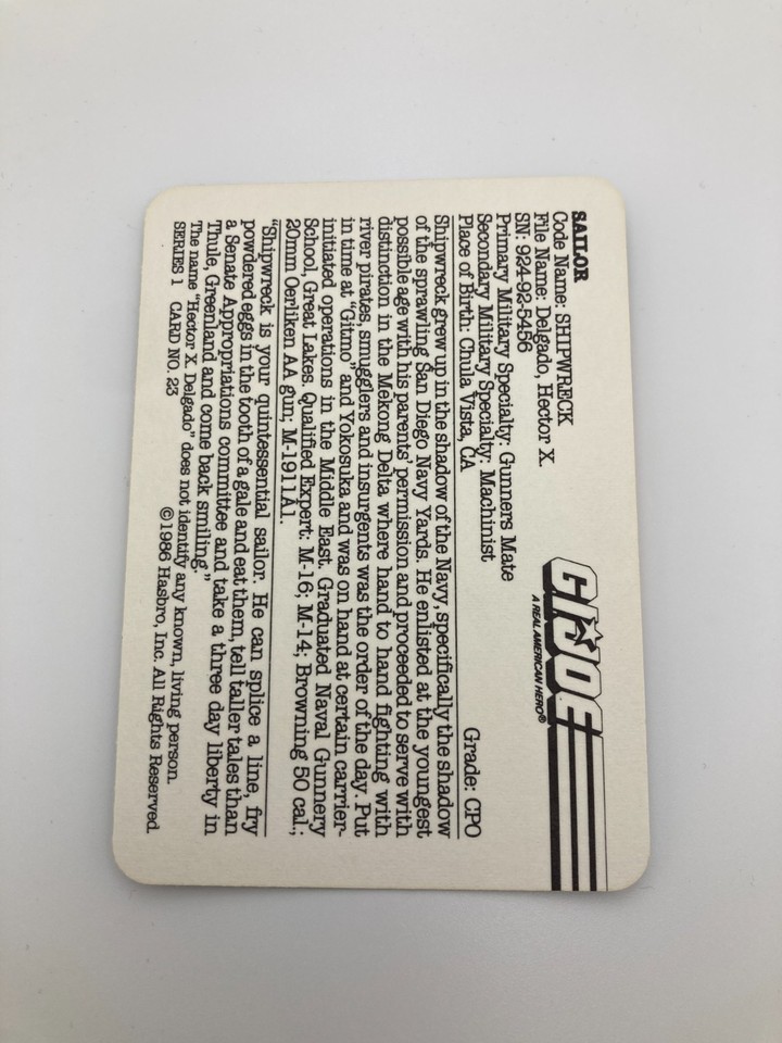1986 Hasbro GI Joe Trading Cards Series 1 Action Cards Singles | eBay