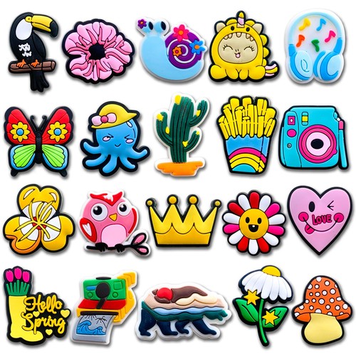 20Pcs Spring Charms for Croc Clog Shoes Decoration Flowers Butterfly ...
