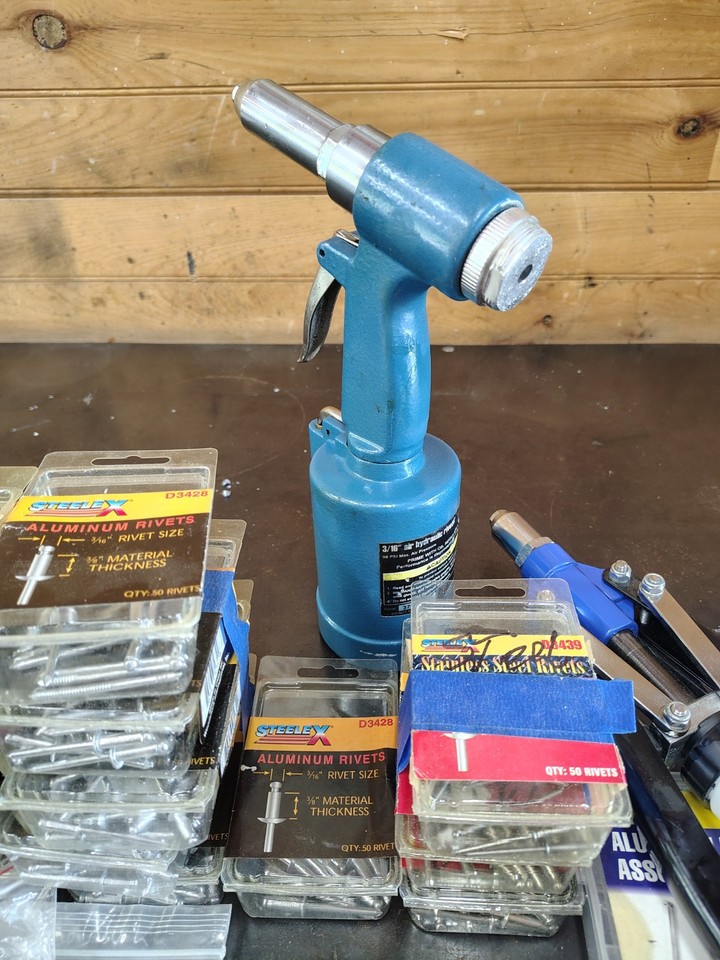Huge Lot Of Rivet Guns And Rivets 19 Boxes Of Rivets 1 Hydraulic 1 ...