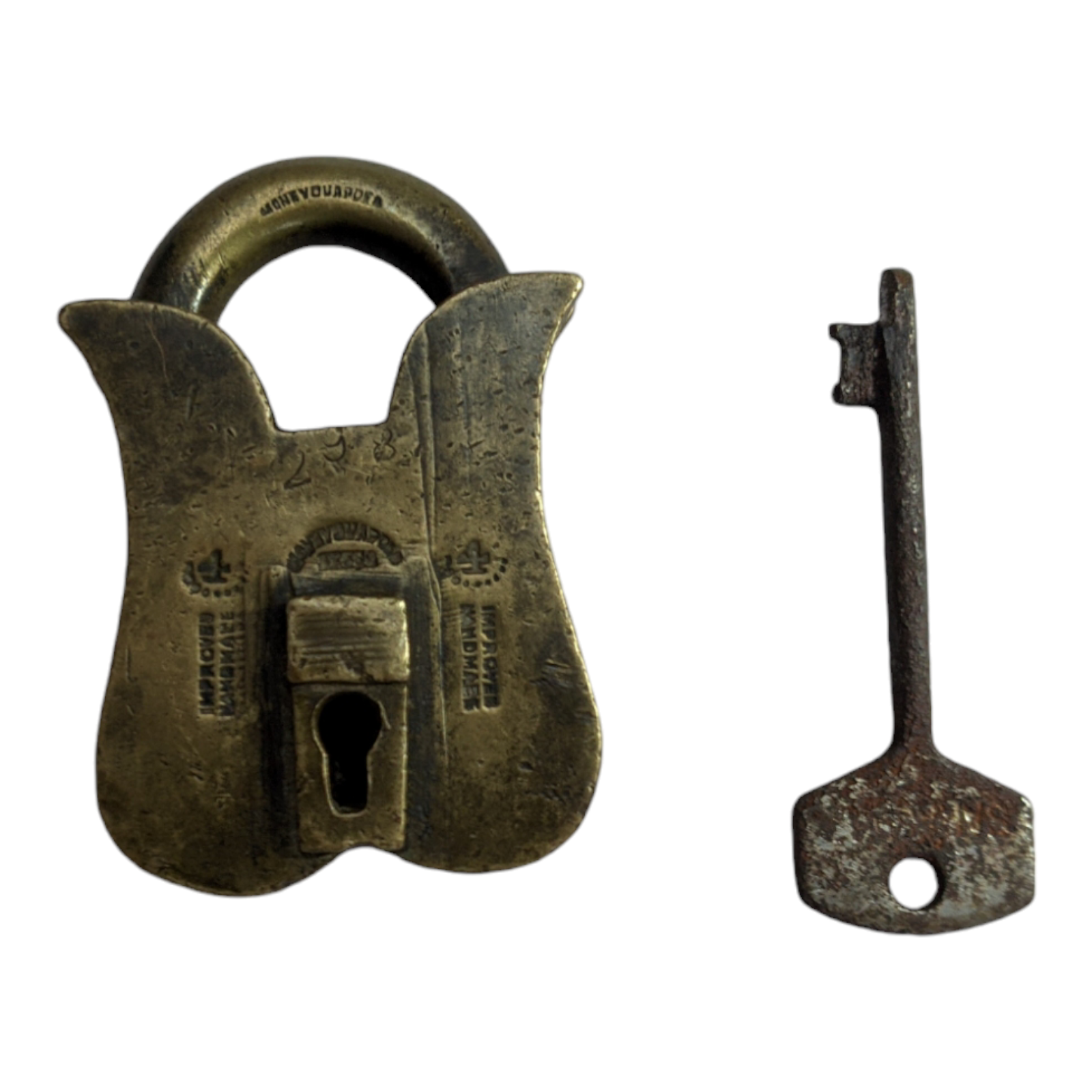 Vintage Old Antique Unique Shape Handmade Multi Word Engraved Brass ...