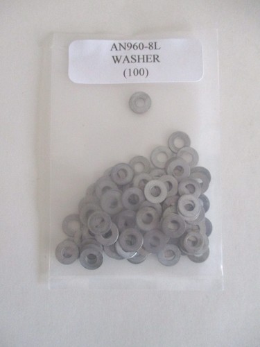 AN960-8L #8 Washer Flat 3/8" O.D. Steel - Lot of 100 | eBay