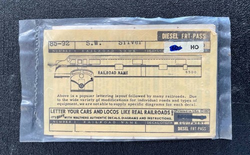 Walthers HO Decal SSW Cotton Belt Diesel Loco Silver Letter Sealed Pkg ...