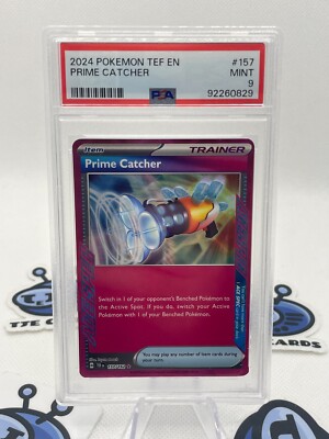 2024 Pokémon Temporal Forces ACE SPEC Prime Catcher #157/162 PSA 9 MINT ...