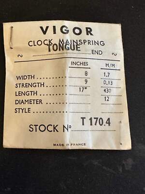 Vigor TONGUE End Clock Mainspring for Arogno 22 / 24 N - 8 x 9 x 17 ...