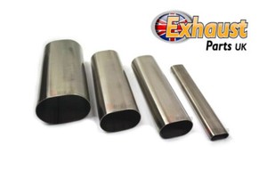 Performance Oval Exhaust Tube Pipe Stainless Steel Flat Sided 1m ...
