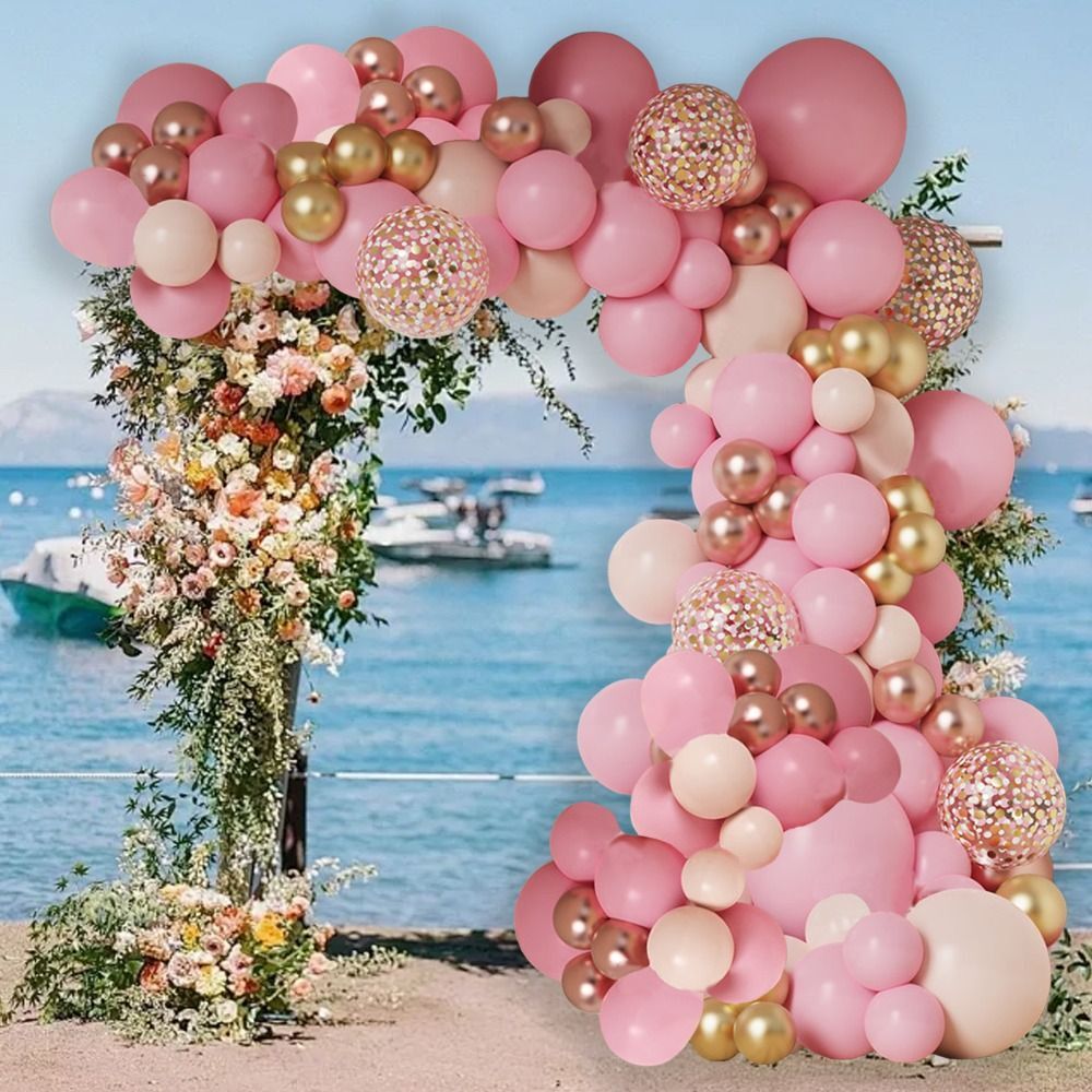 Rose Gold Pink Balloon Arch Garland Kit Girls | eBay