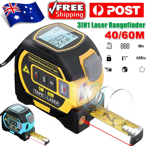 3IN1 Digital Measure Tape Laser Distance Meter Measuring Tool Range ...