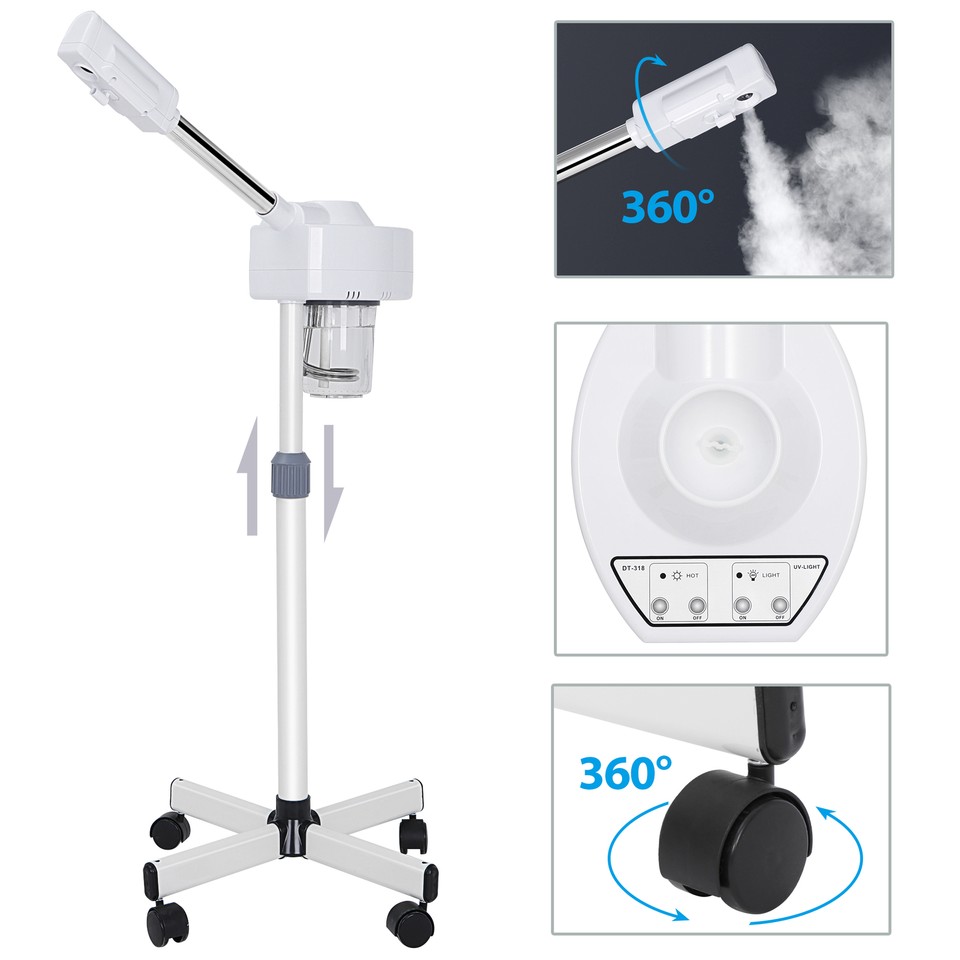 Professional Facial Steamer Ionic Ozone Hot Mist Stand for Salon Skin ...
