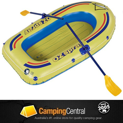 OZSPRAY 2 PERSON INFLATABLE BOAT WITH OARS BLOW UP | eBay Australia