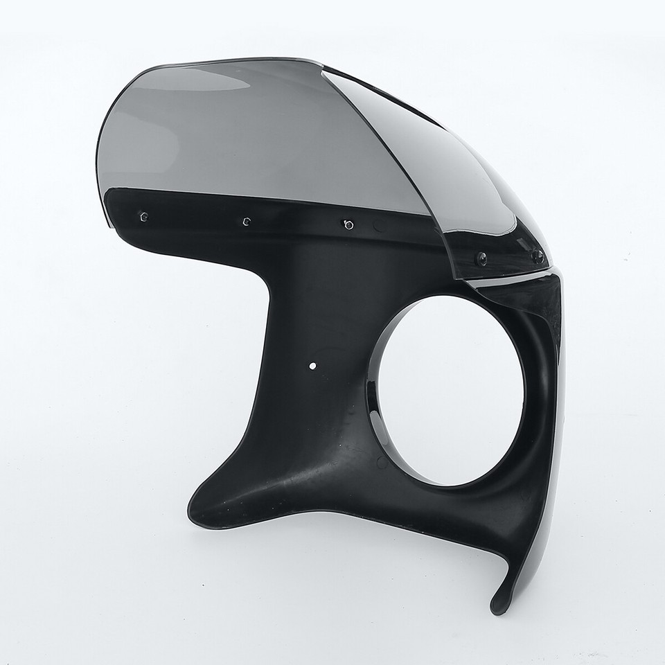 7" Round Headlight Lamp Fairing Windshield Windscreen Kit Universal ...