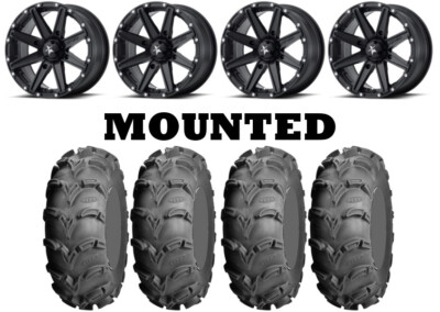 Kit 4 ITP Mud Lite XL Tires 28x10-14/28x12-14 on MSA M33 Clutch Matte ...