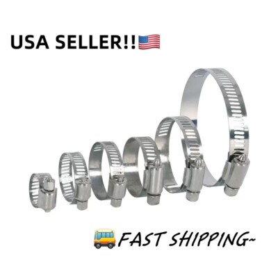 NEW Adjustable Hose Clamps Worm Gear Stainless Steel Clamp Assortment ...