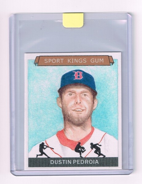 2012 ACEO Sketch Card DUSTIN PEDROIA Boston Red Sox SPORT KINGS 1/1 | eBay