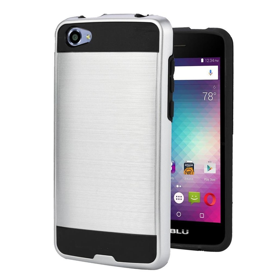 For BLU Diamond M (D210U) Rugged Hybrid Matte Tough + Soft Gel Case ...