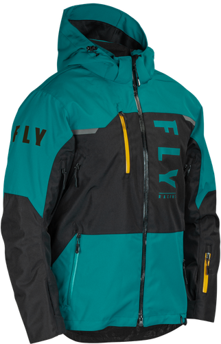 FLY Racing - 470-52032X - CARBON JACKET BLACK/TEAL/ORANGE 2X | eBay
