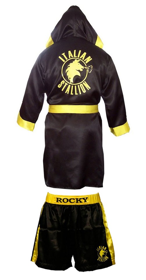 Rocky Balboa Movie Cosplay Boxing Robe Shorts Costume Set American Flag ...