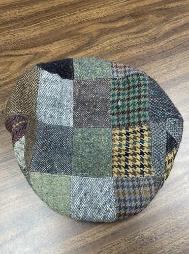Jonathan Richard Ireland Patchwork Tweed 100% Wool Newsboy Cabbie Cap ...