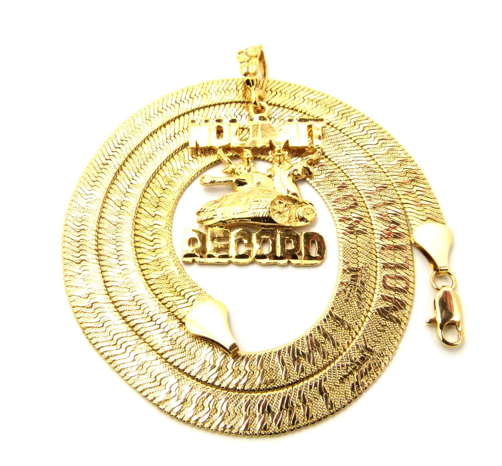 New No Limit Record Pendant &9mm/24" No Limit Herringbone Chain ...