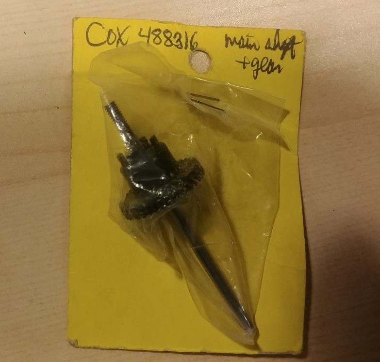 COX 488316 Prop Rod Main Shaft & Gear Vintage Plane FlyBoy Zooper NIP ...