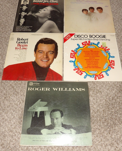 5 Vintage Albums/Records,Robert Goulet,Roger Williams,The Lettermen,The ...