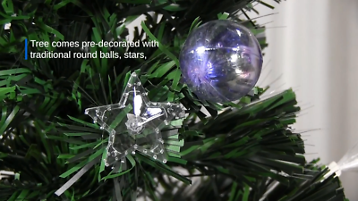 Rotating Fiber Optic Christmas Tree 3' Pre Lit Fiber Optic Artificial