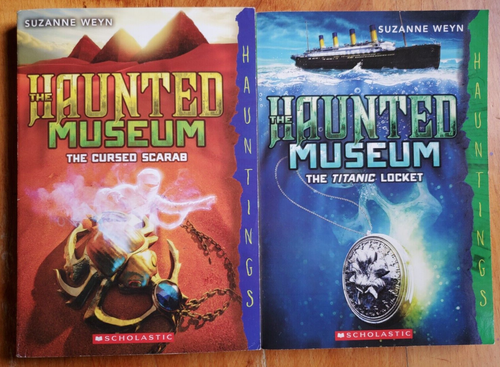 2 The Haunted Museum Books #1 Titanic #4 Cursed Scarab Suzanne Weyn RL4 ...