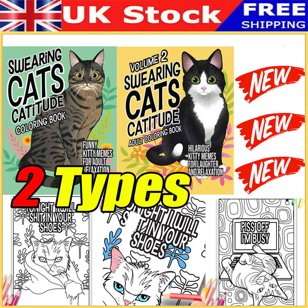 Swearing Funny Cats Swearing Cats Catitude Cat Coloring Book Funny