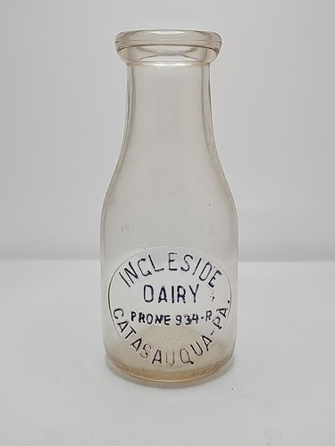 Pint milk bottle Ingleside Dairy Catasaqua PA | eBay