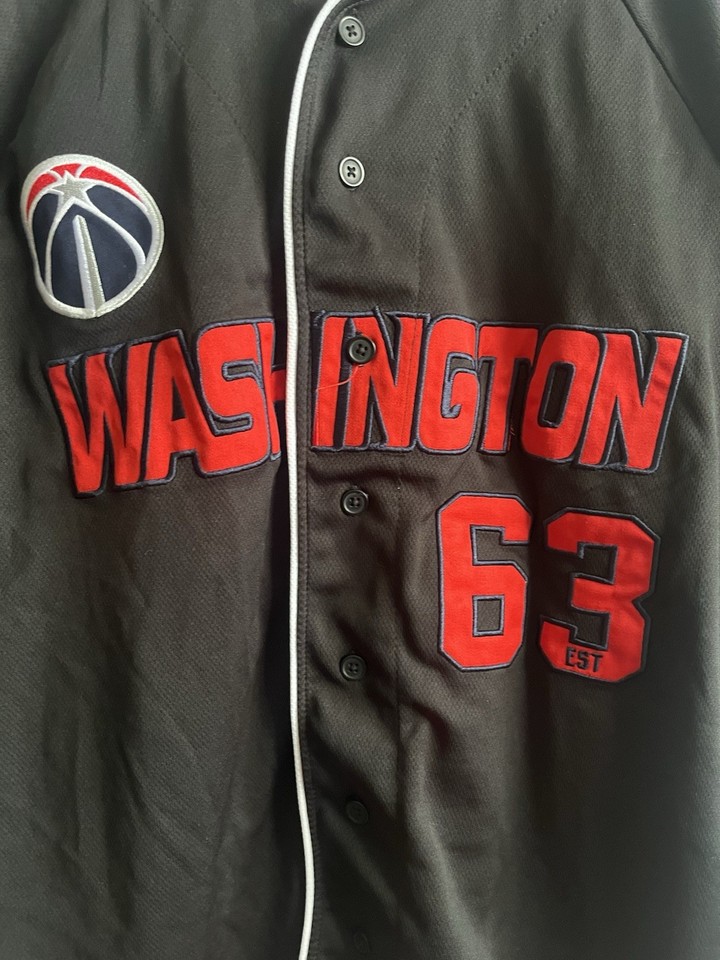 Ultra Game Washington Wizards NBA #63 Black Baseball Jersey Men’s Size ...