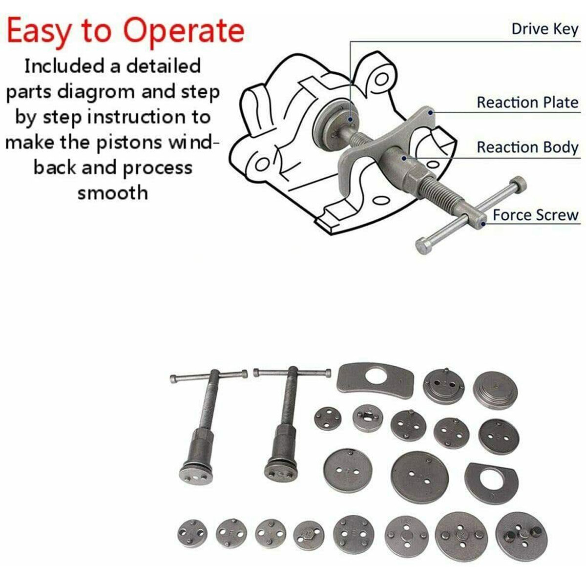 Portable Brake Rear Caliper Wind Back Car Truck Break Disc Caliper Tool ...