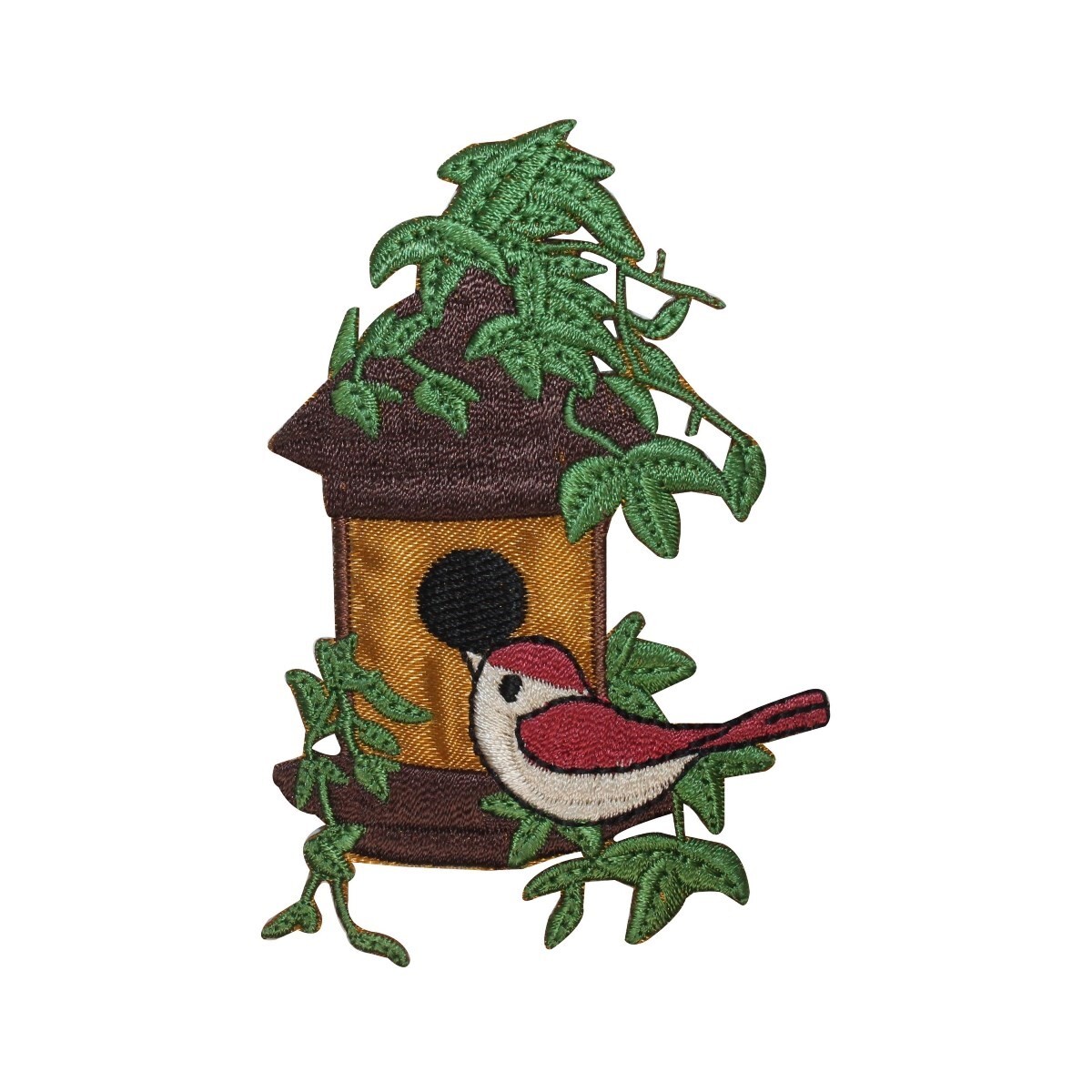 ID 3106 Bird House With Vines Patch Tree Leaf Home Embroidered Iron On ...