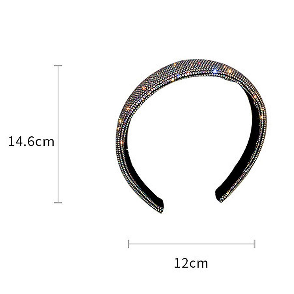 Fashion Silver Hair Accessories Full Rhinestone Velvet Headwear Shiny ...