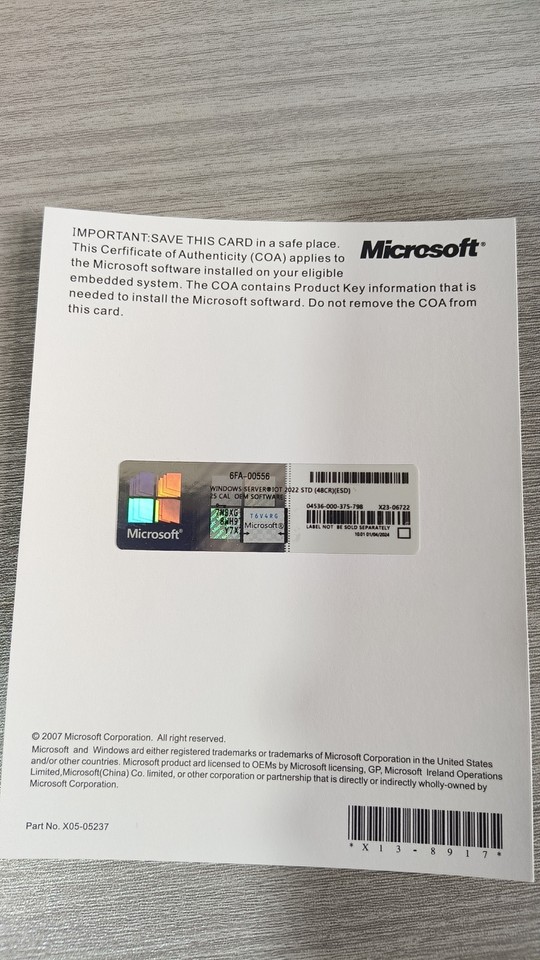 Microsoft Windows Server 2022 STANDARD 48 CORE License Key + 25 CALs ...