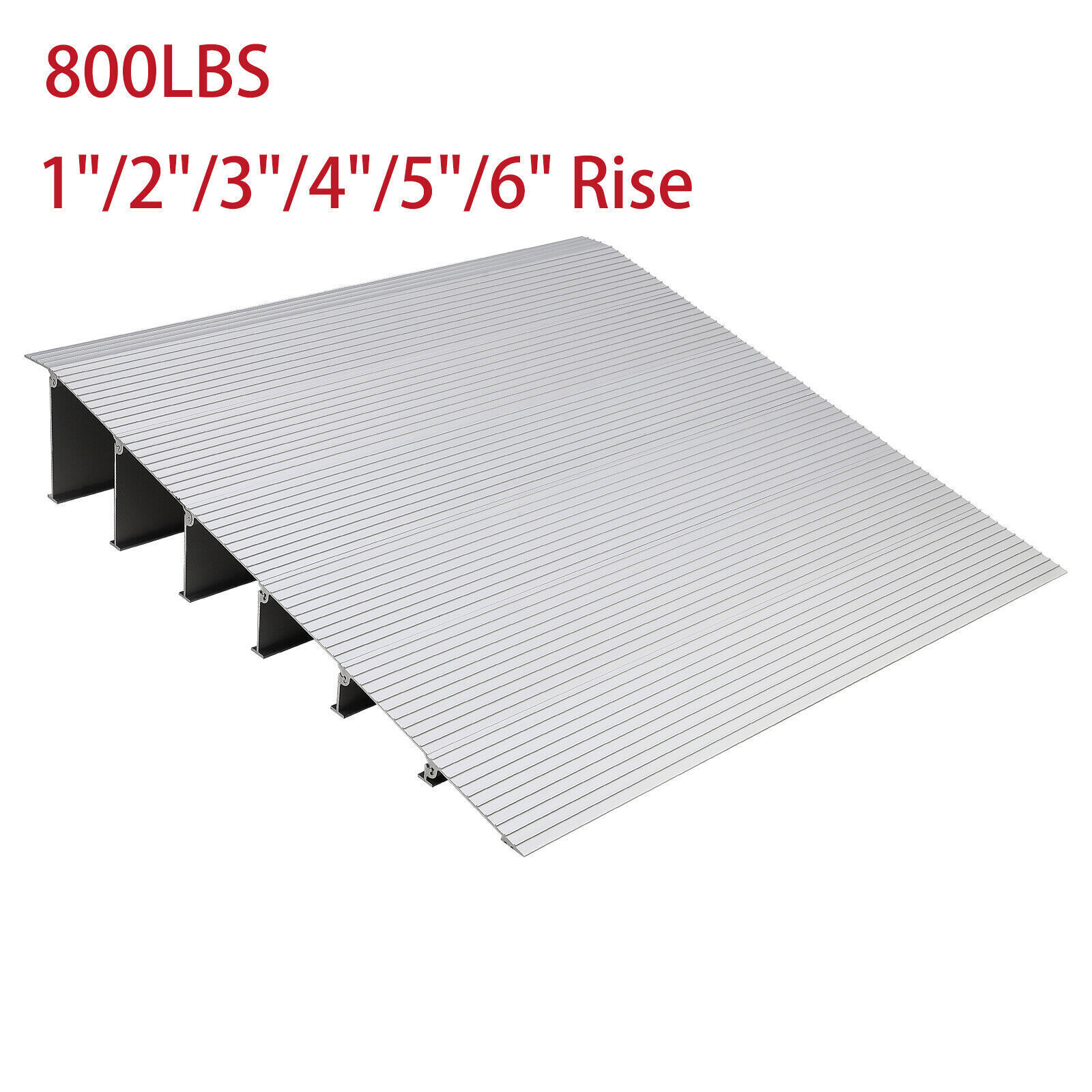 800LBS Threshold Ramp Aluminum Adjustable Door Entry Ramp with Non-Slip ...