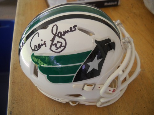 CRAIG JAMES AUTOGRAPH SIGNED MINI HELMET COA USFL WASHINGTON FEDERALS ...