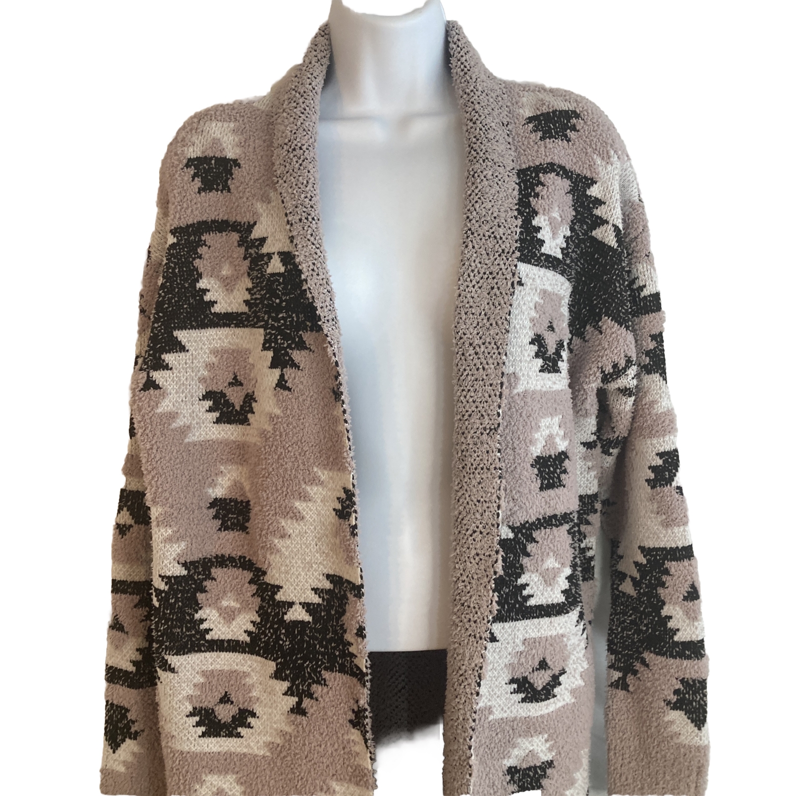 Coco & Shay Women's Open Front Lounge Sweater Aztec S… - Gem